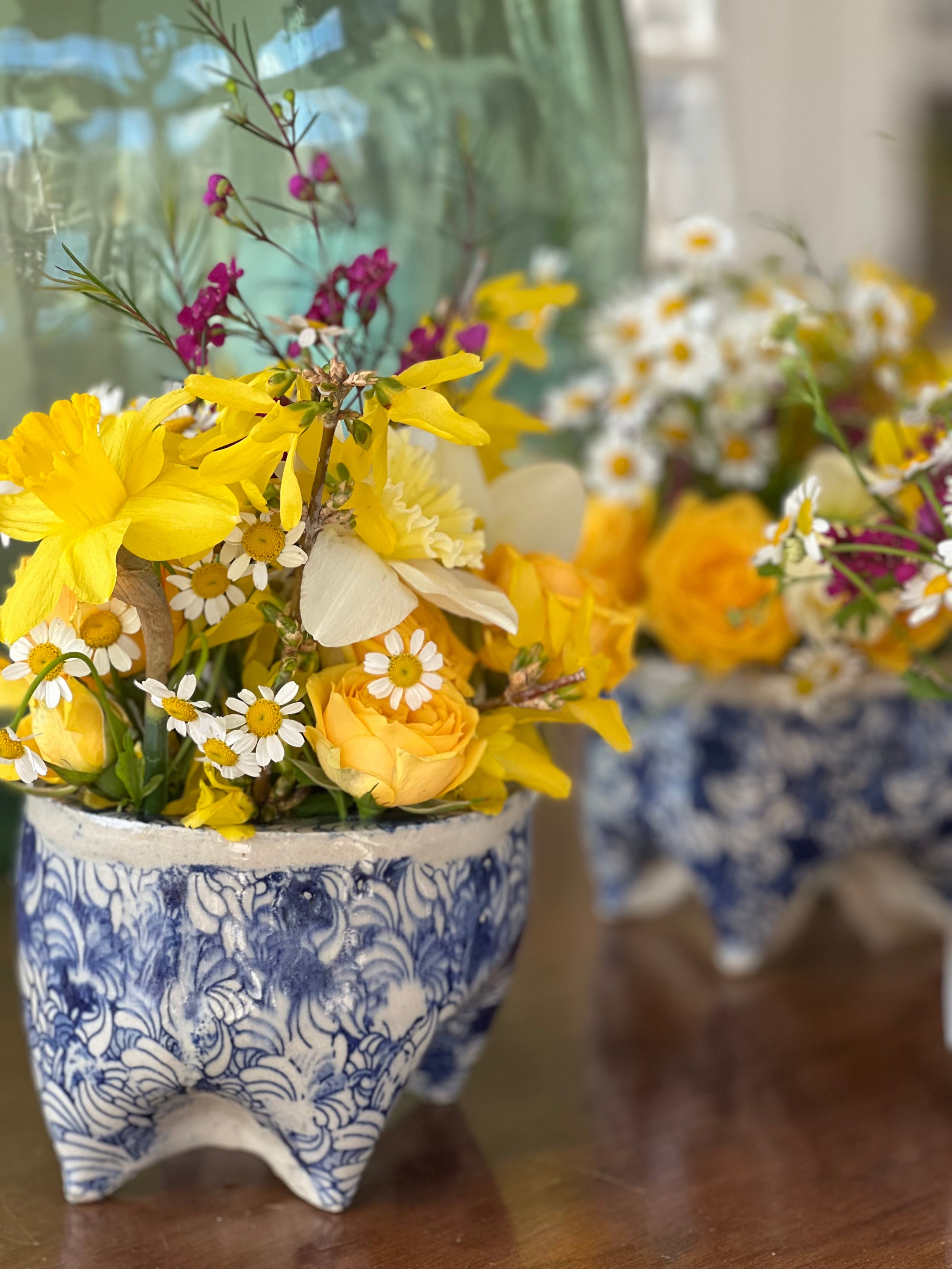 Hand-formed Pottery Floral Frogs by Maxine Manges | Creamery Cottage, LLC
